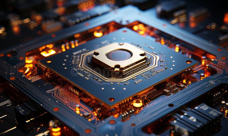 Close Up of a CPU Chip stock photo. Image of science - 340790266