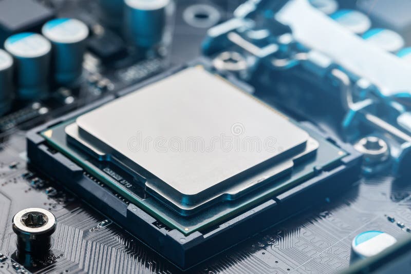 Close-up of CPU Chip Processor. Selective Focus Stock Image - Image of ...