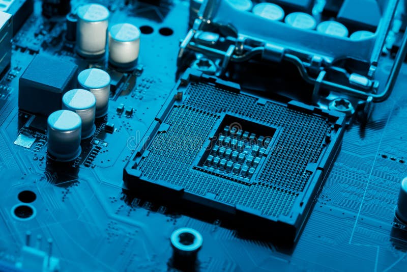 Close-up of CPU Chip Processor. Selective Focus Stock Image - Image of ...
