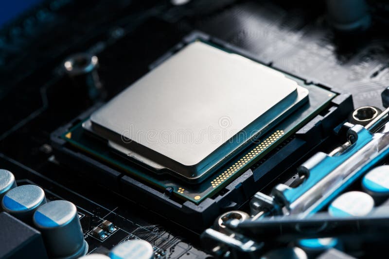 Close-up of CPU Chip Processor. Selective Focus Stock Image - Image of ...