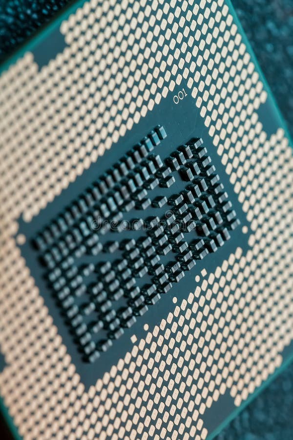 Close-up of CPU Chip Processor. Selective Focus Stock Photo - Image of ...