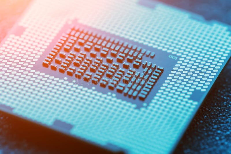 Close-up of CPU Chip Processor. Selective Focus Stock Image - Image of ...