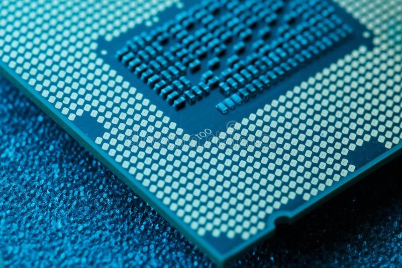 Close-up of CPU Chip Processor. Selective Focus Stock Photo - Image of ...