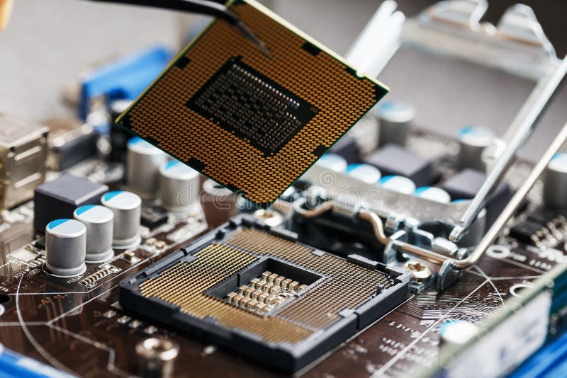 Chip Processor Detail Close Up Stock Photo - Image of detail, view ...