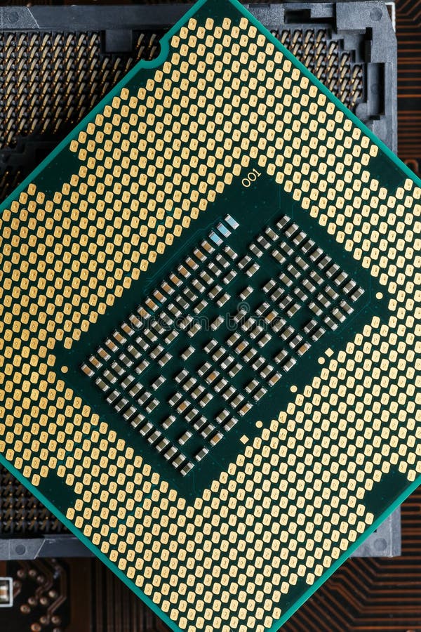 Close-up of CPU Chip Processor. Selective Focus Stock Photo - Image of ...