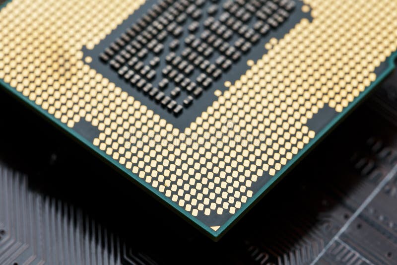 Close-up of CPU Chip Processor. Selective Focus Stock Image - Image of ...