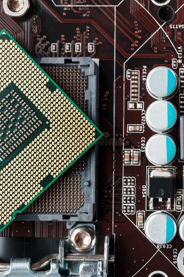 Close-up of CPU Chip Processor. Selective Focus Stock Image - Image of ...