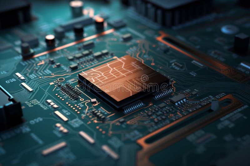 A Close Up of a Cpu Chip on Top of a Printed Circuit Board Stock ...