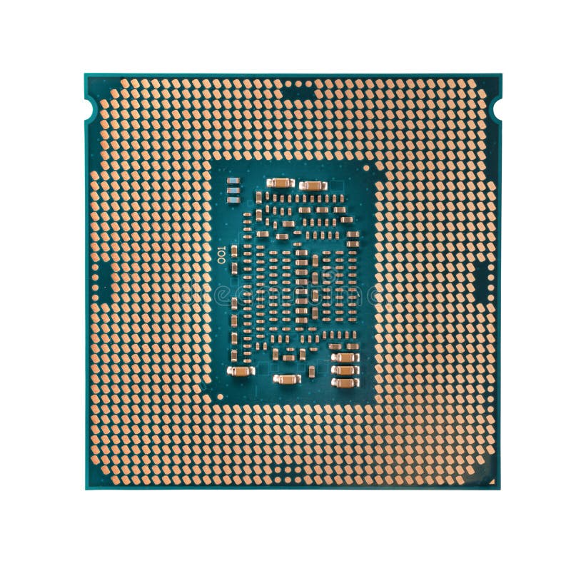 Close-up of the CPU Pin Pad Isolated with Clipping Path Stock Image ...