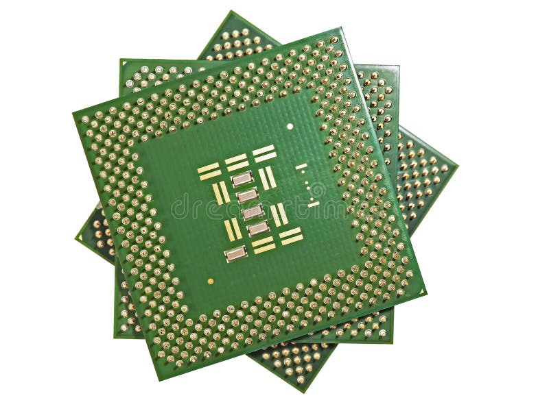 Close Up of CPU Processors (front View) Stock Photo - Image of core ...