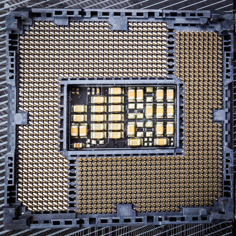 Close-up of the CPU Slots As Connections Stock Image - Image of data ...