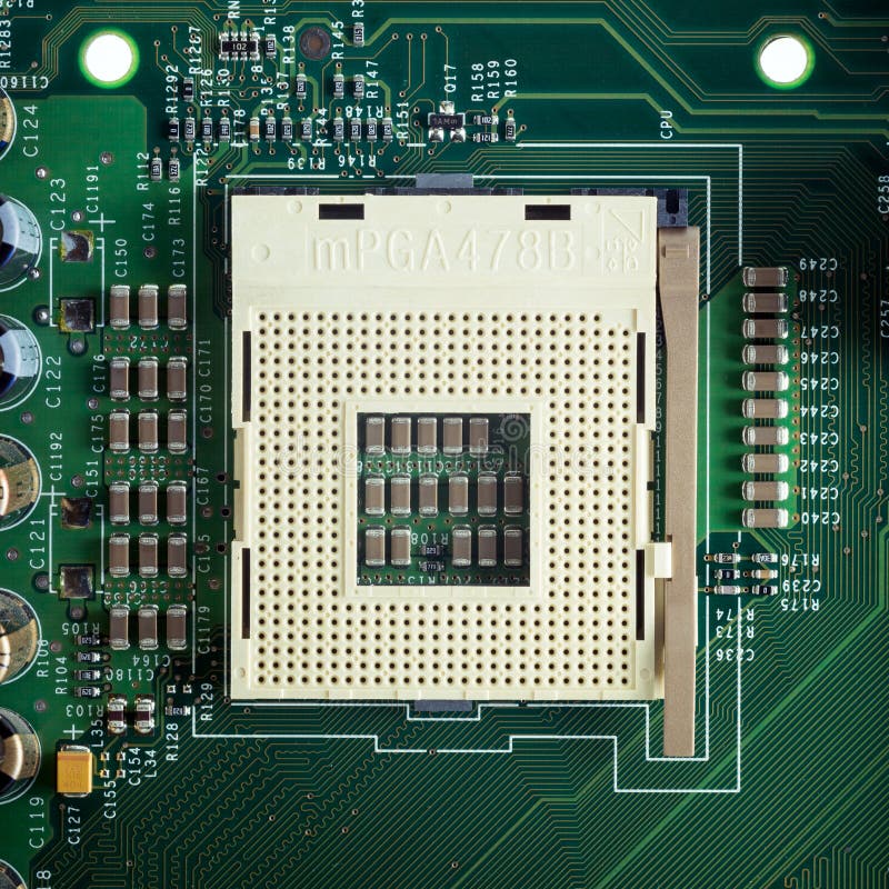 Close Up - Chips in a Computer Circuit Board Stock Photo - Image of ...