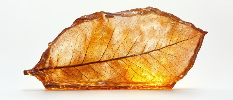 Close-up of a Cracked, Amber-colored Leaf Stock Illustration ...