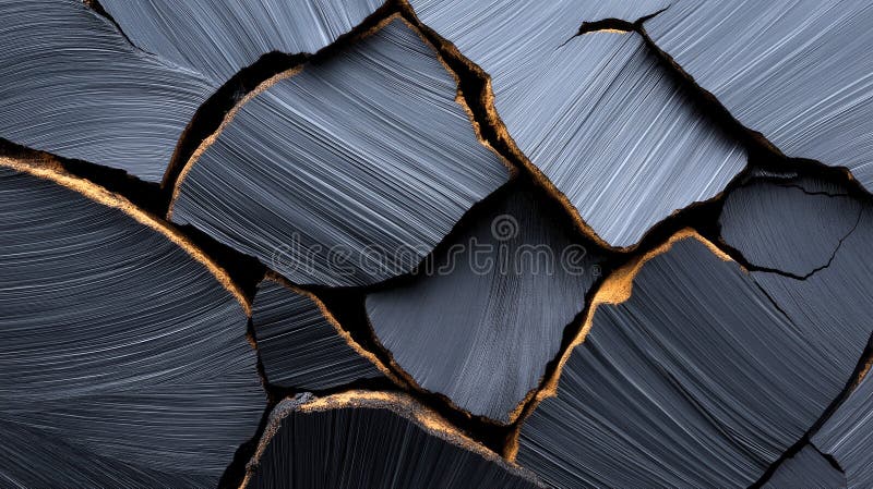 A Close-up of Cracked Black Material. the Surface Has a Textured ...