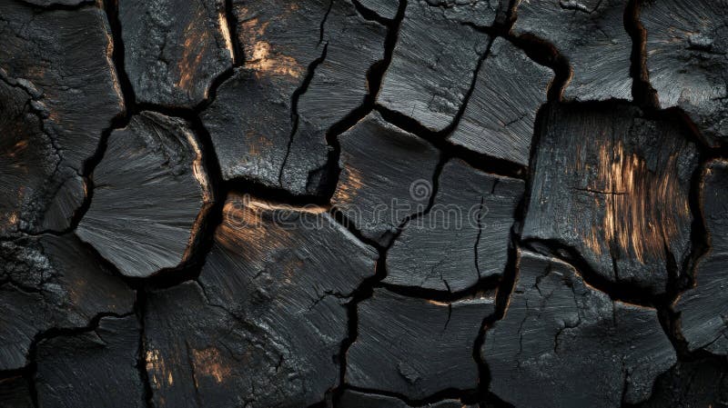 Close-up of Cracked and Charred Wood Surface Stock Illustration ...