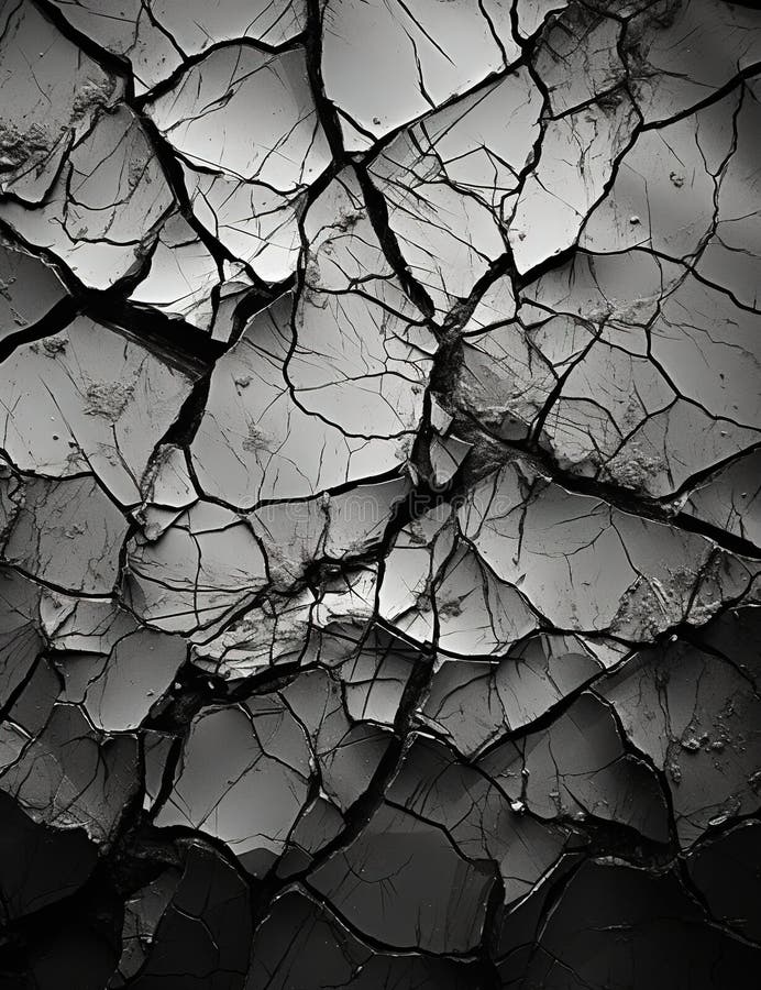Close-up of Cracked Earth, Highlighting the Complex Patterns and ...