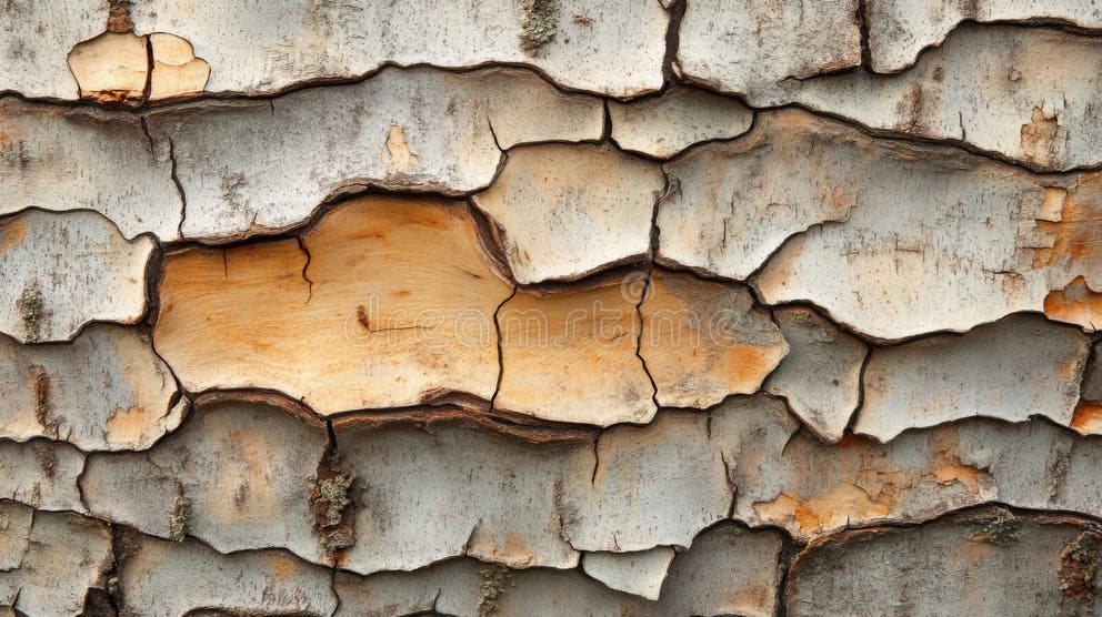 Close-up of Cracked and Flaking Tree Bark Stock Illustration ...