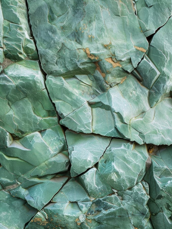 Close-up of Cracked Green Paint on Stone Creating a Textured Look ...