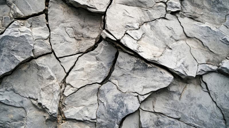 Close-up of Cracked Grey Rock Formation Stock Illustration ...