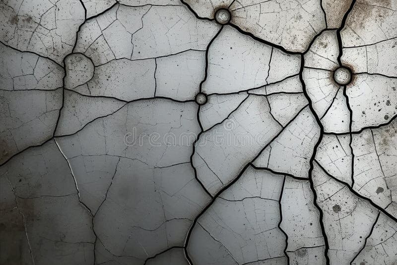 A Close-up of a Cracked Metal Surface. the Cracks are Sharp and Well ...