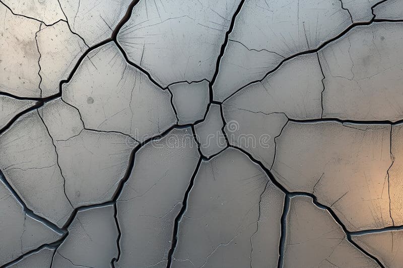 A Close-up of a Cracked Metal Surface. the Cracks are Sharp and Well ...