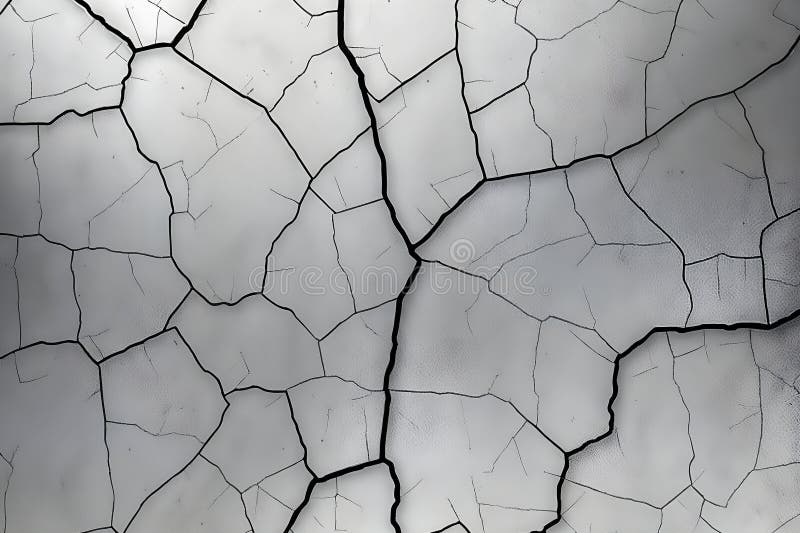 A Close-up of a Cracked Metal Surface. the Cracks are Sharp and Well ...