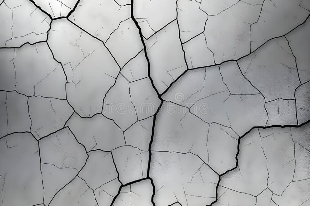 A Close-up of a Cracked Metal Surface. the Cracks are Sharp and Well ...