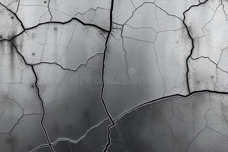 A Close-up of a Cracked Metal Surface. the Cracks are Sharp and Well ...
