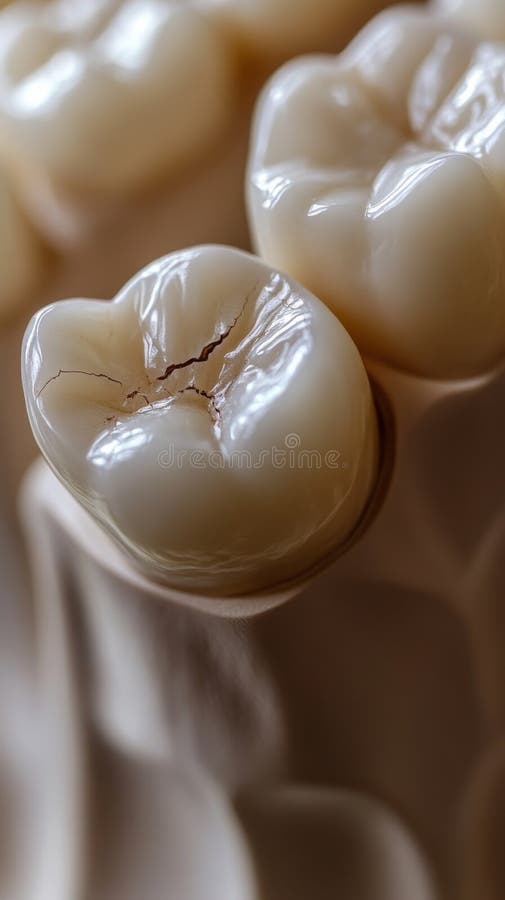 Close-up of a Cracked Molar Tooth Structure Stock Image - Image of ...