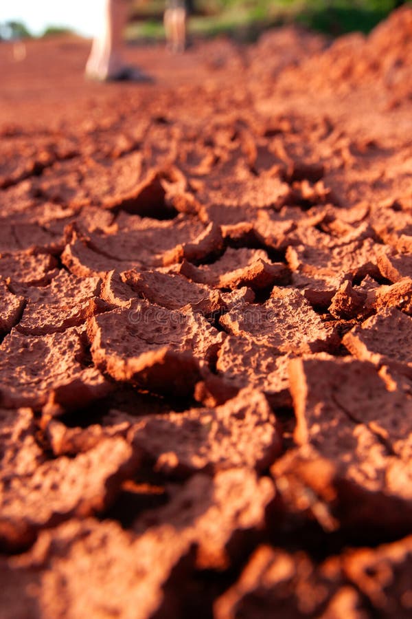 Close-Up of Cracked Red Earth in Drought Conditions Stock Photo - Image ...