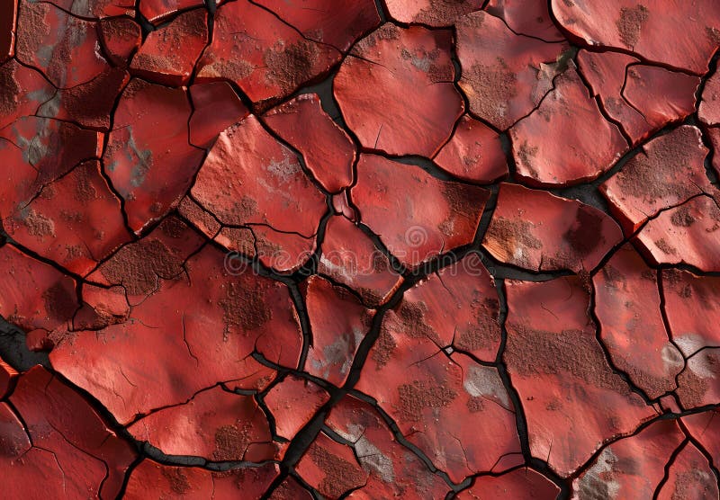Red Cracked Earth Texture - Organic Pattern Stock Illustration ...