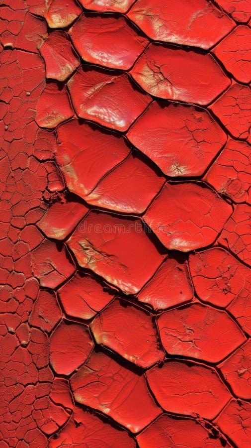 Close-up of Cracked Red Paint Texture Stock Image - Image of decorative ...