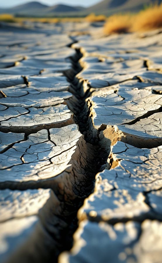 A Close Up of a Cracked Road Stock Illustration - Illustration of view ...