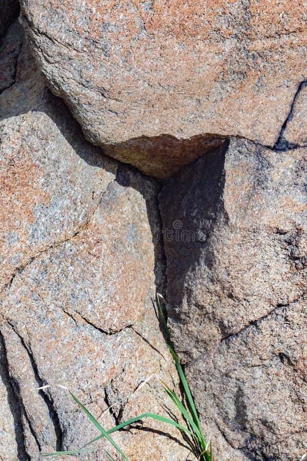 Close Up of Cracked Rock Fragment Stock Image - Image of rough ...