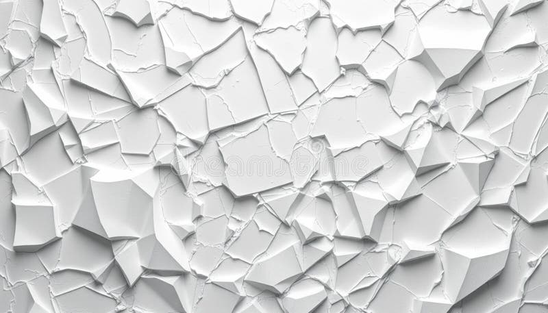 Cracked White Plaster Wall Showing Geometric Shapes and Patterns Stock ...
