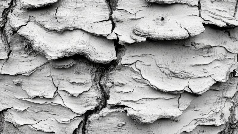 Close-Up of Cracked Tree Bark with a Vertical Crack Stock Illustration ...