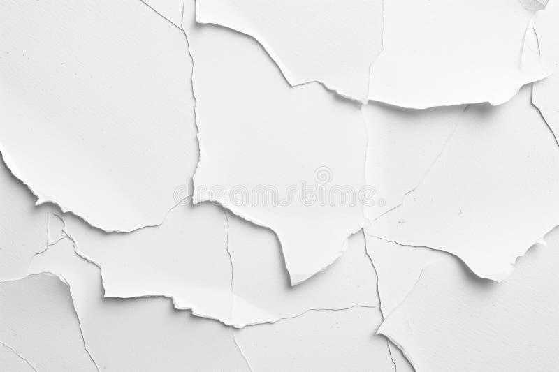 Close-up of Cracked Wall Surface with Peeling White Paint. Irregular ...