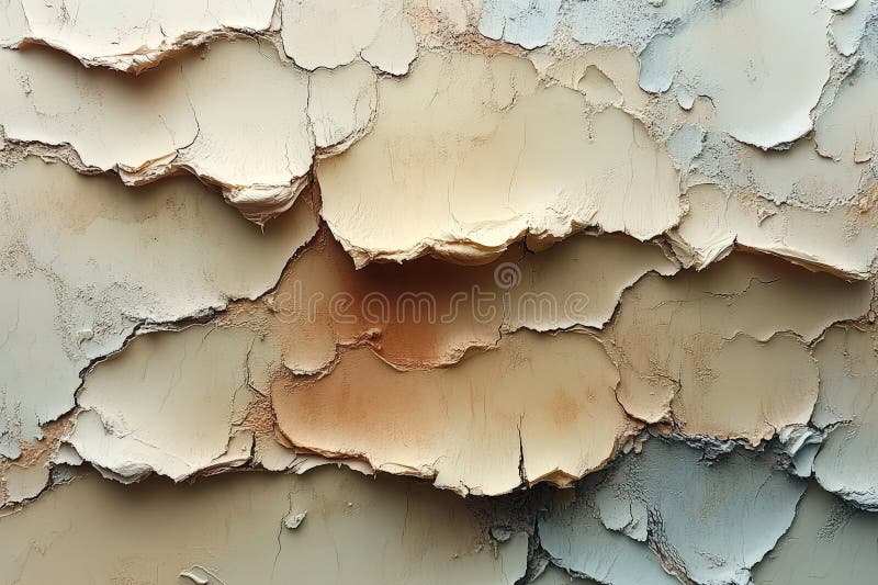 Cracked Beige Paint Texture with Weathered Details Stock Image - Image ...