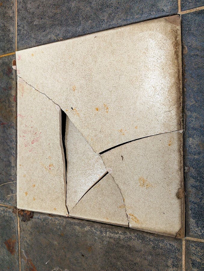 Close-up of a Cracked and Weathered Ceramic Tile Stock Photo - Image of ...