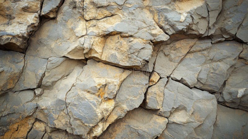 Close-up of Cracked and Weathered Rock Face Stock Illustration ...
