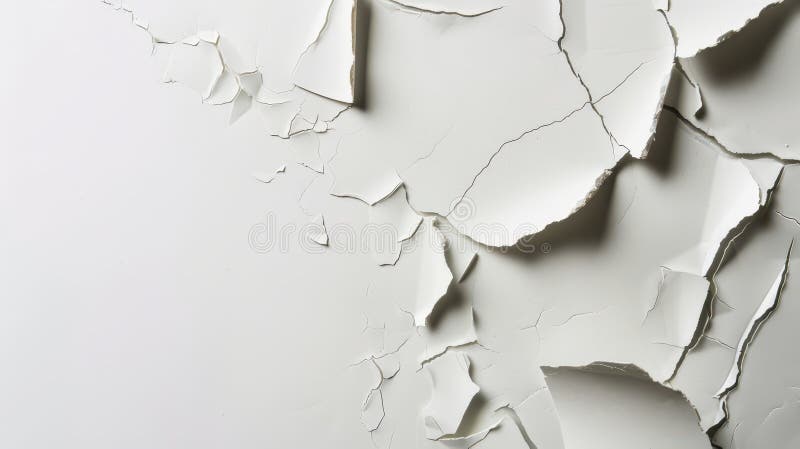 Close Up of Cracked White Paint on a Wall Stock Illustration ...