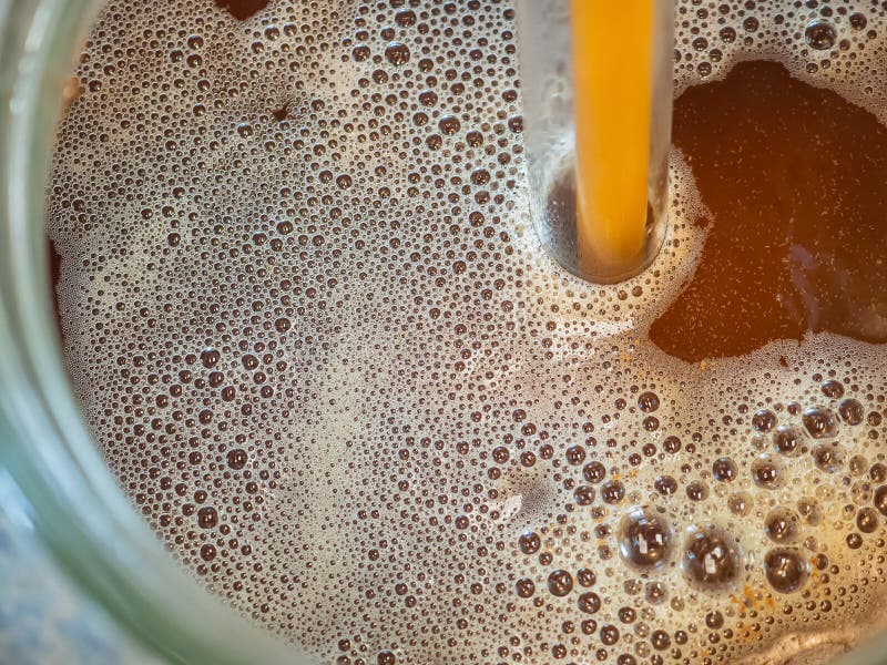Close-up of Craft Beer and Foam in a Fermentation Container Stock Image ...