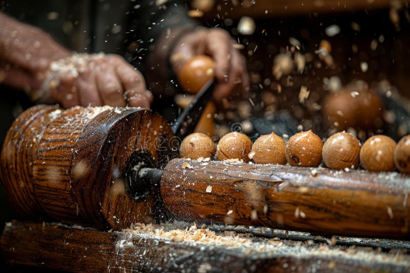 Close Up of a Craftsman S Hand Guiding Material on a Chopping Machine ...