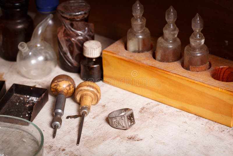 Close-up of Craftsman Tools on a Workshop Background. Jewelry Making ...