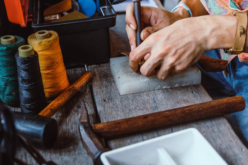 Close Up of a Craftsman Working Stock Photo - Image of manufacturing ...