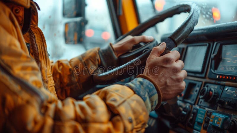 Close-up of the Crane Operator& X27;s Hands Controlling the Lever Stock ...