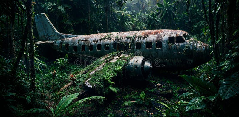 AI Generated Digital Art of a Crashed Airplane Stock Photo - Image of ...