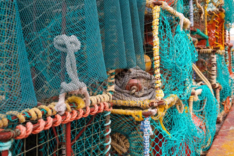Close-up of Crayfish and Lobster Cages at the Harbour Stock Photo ...