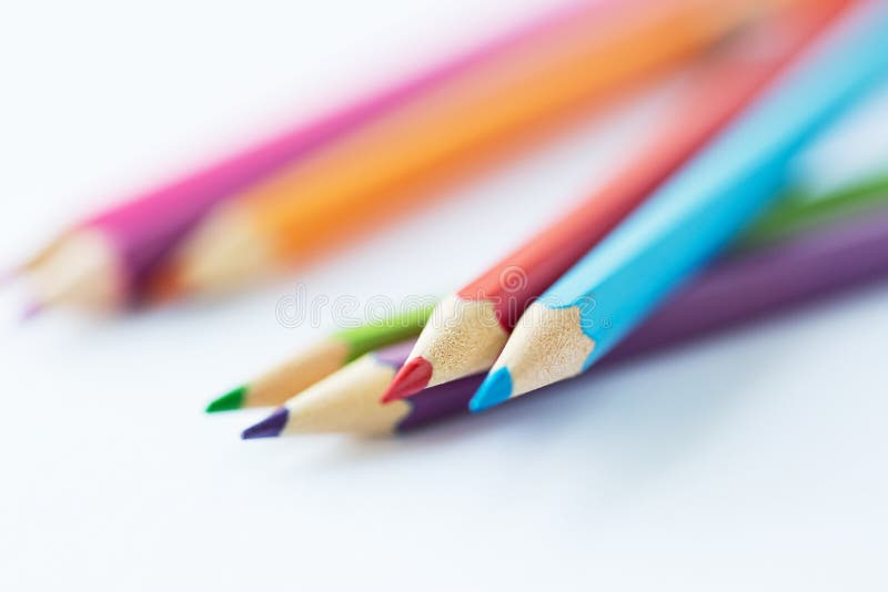Close Up of Crayons or Color Pencils Stock Photo - Image of pencil ...