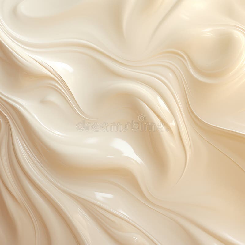 Close Up of a Cream Swirl in White Background, 3d Render. Stock ...